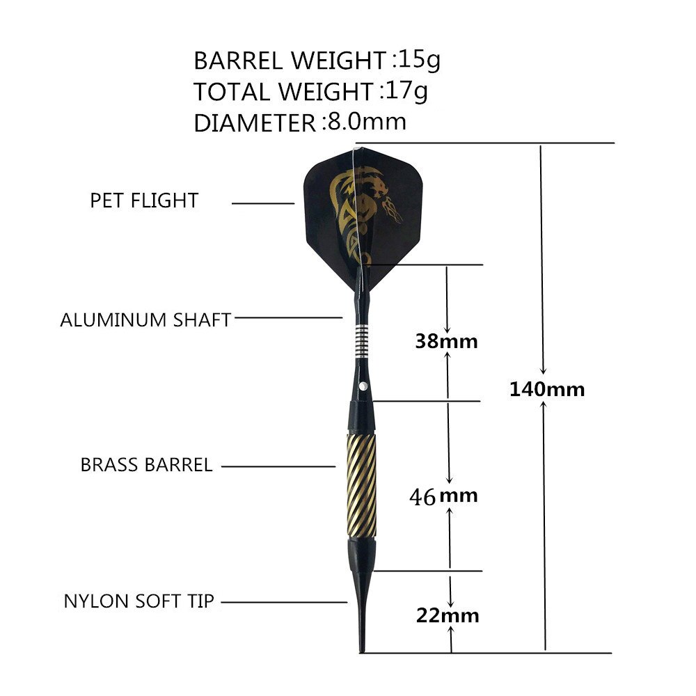 3Pcs 17g Electronic Safe Darts Set Soft Plastic Ti... – Vicedeal