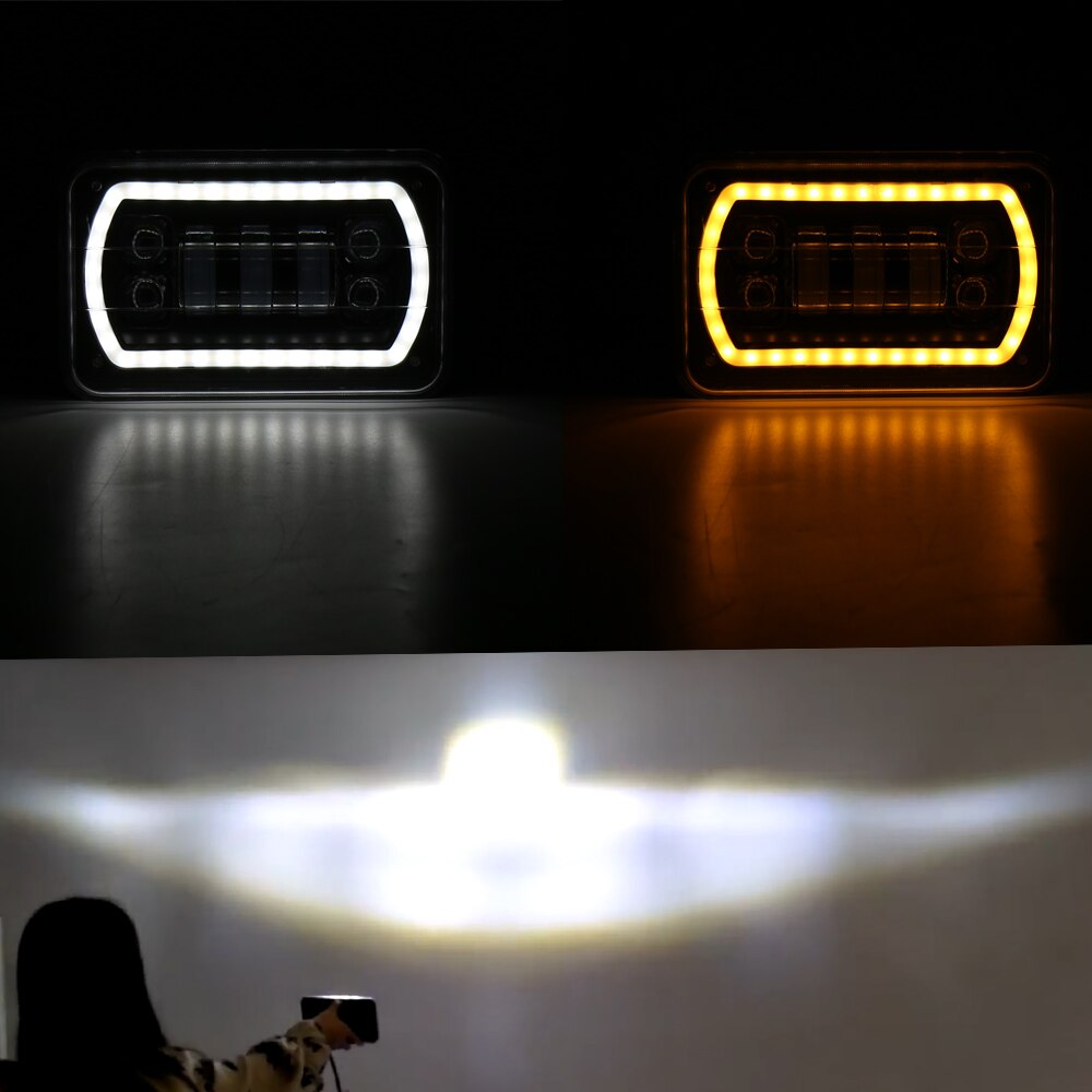 1pcs LED Light Sealed Beam Headlamp with White DRL... – Grandado