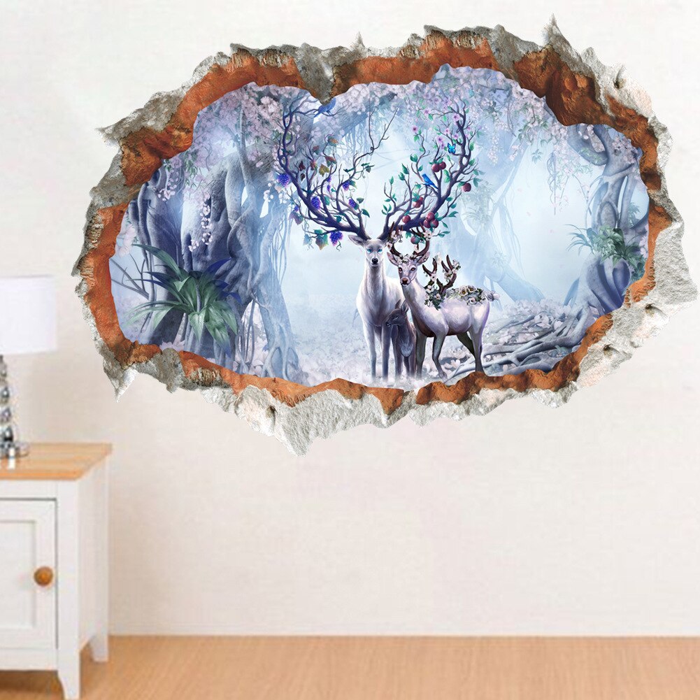 Zy142023d tridimensionnel mur cassé forêt Sika cer... – Grandado
