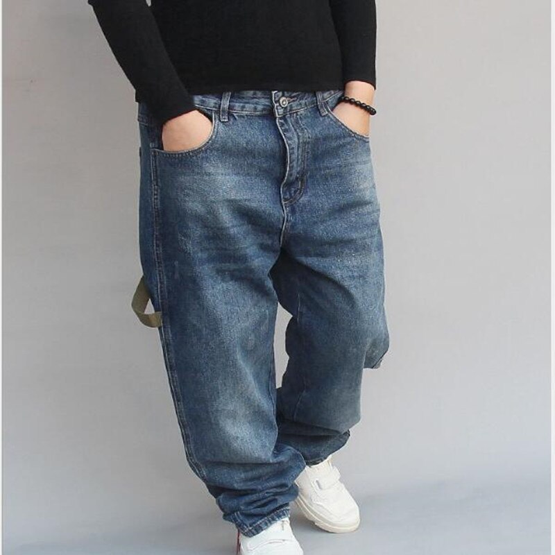 Hip hop baggy jeans dos homens denim hip hop calça... – Vicedeal