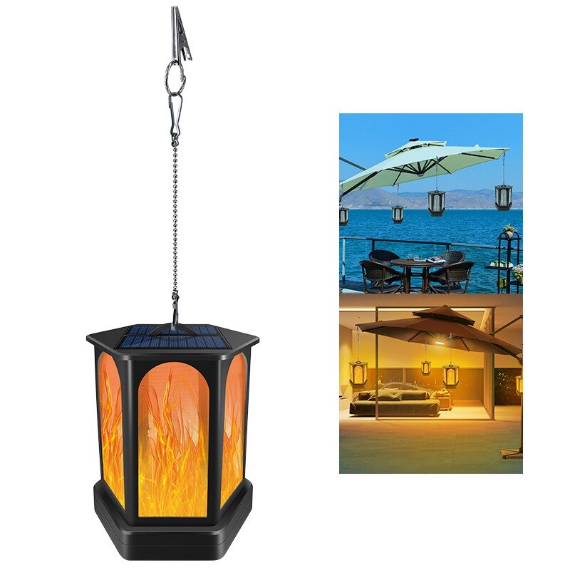 Waterproof Solar Hexagonal Flame Wall Light Outdoo... – Grandado