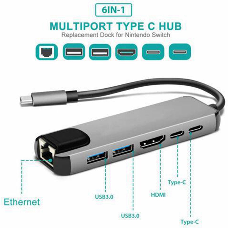 Type-C to RJ45 Lan Ethernet 4K HDMI-Compatible USB... – Vicedeal