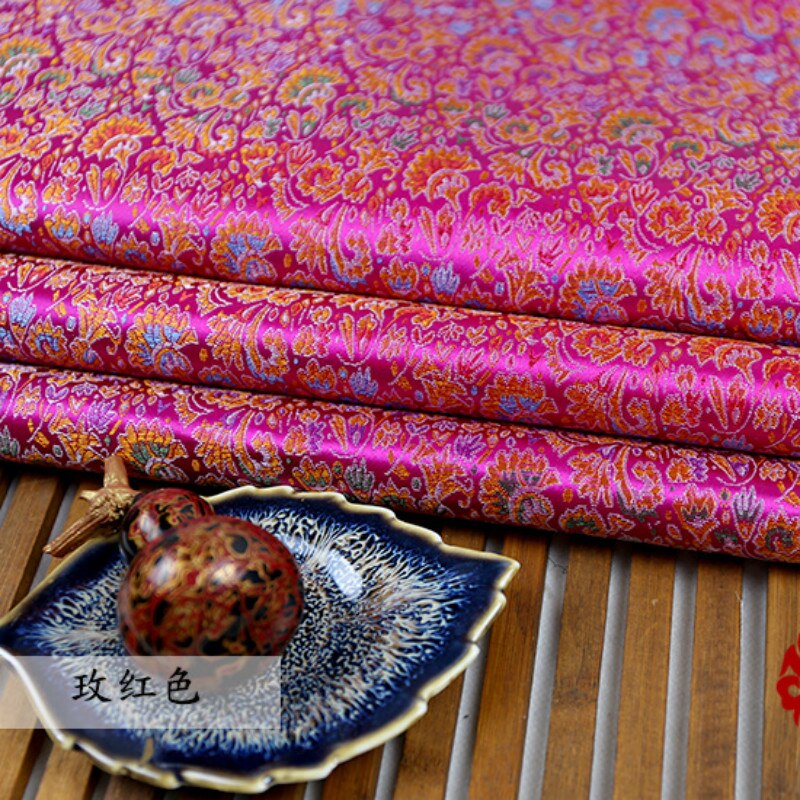 Breedte 75 Cm Zijde Jacquard Weave Metallic Brokaa... – Vicedeal