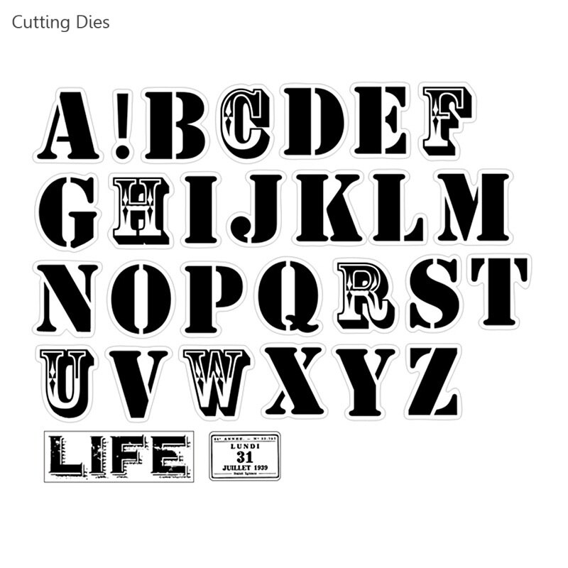 Black White Color Alphabet Letter Vellum Self-adhe... – Grandado