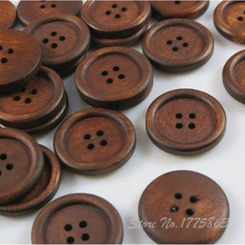 50 Pcs 15mm Wooden Round Buttons , for Sewing, Scr... – Grandado
