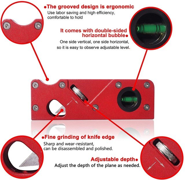 1 Red Black Woodworking Blade Edge Corner Plane 45... – Grandado