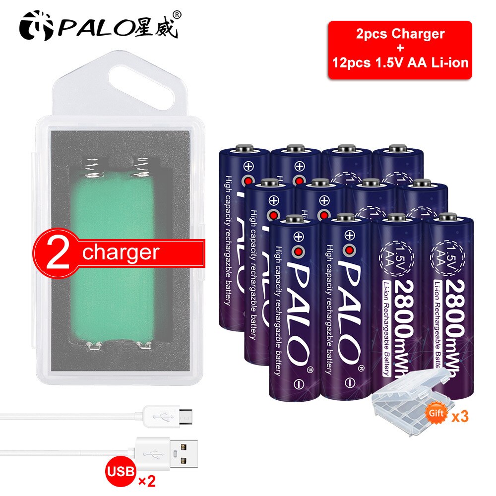 PALO 1,5 V AA Li-Ion Akku AA 1,5 V 2800mWh lithium... – Grandado
