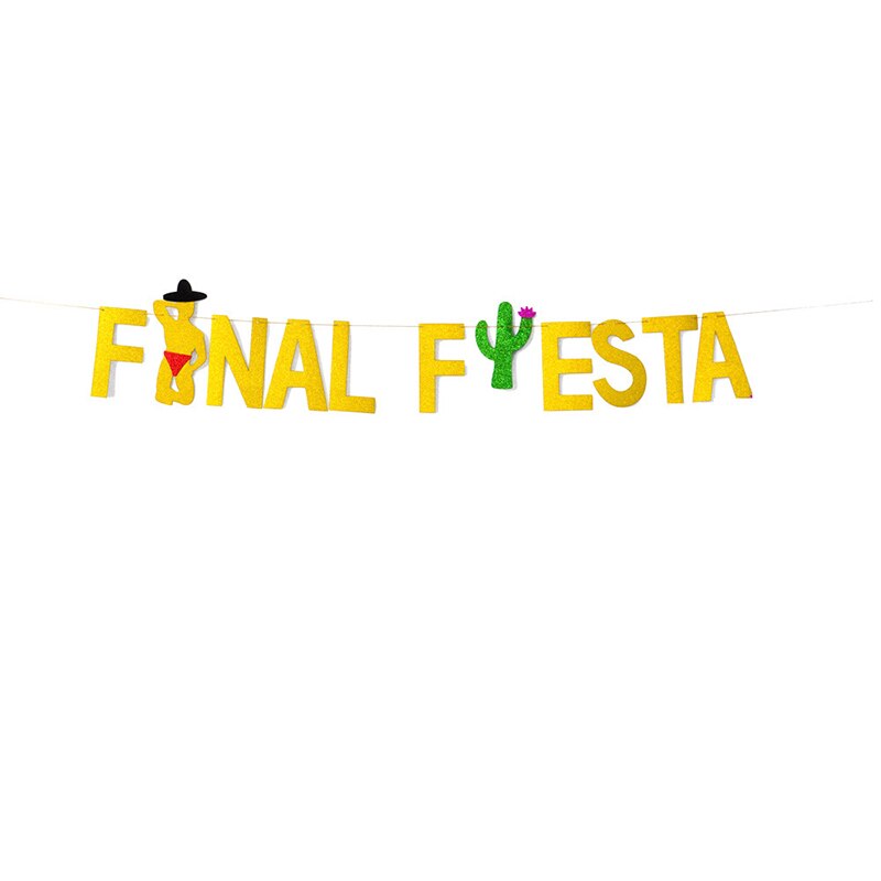 Gold Glitter Final Fiesta Banner Garland Funny Mex... – Grandado