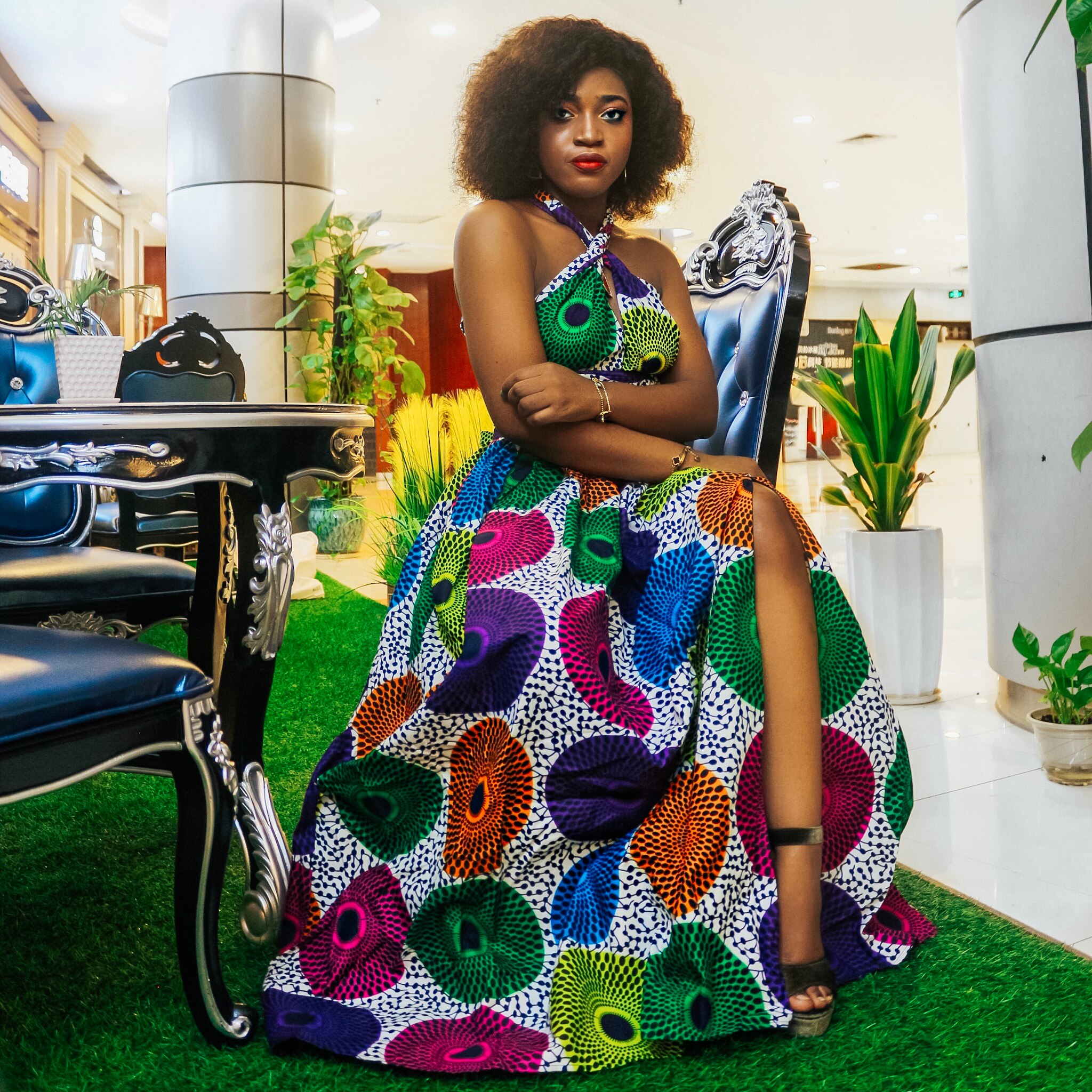 African Clothes for Women Ankara Print Dresses V-n... – Vicedeal