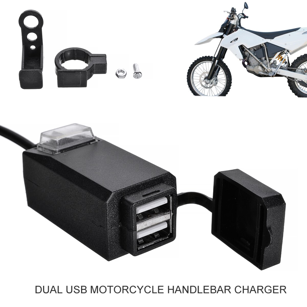 1Pc Motorfiets Stuur Dual Usb Charger 3.1A Vierkan... – Grandado