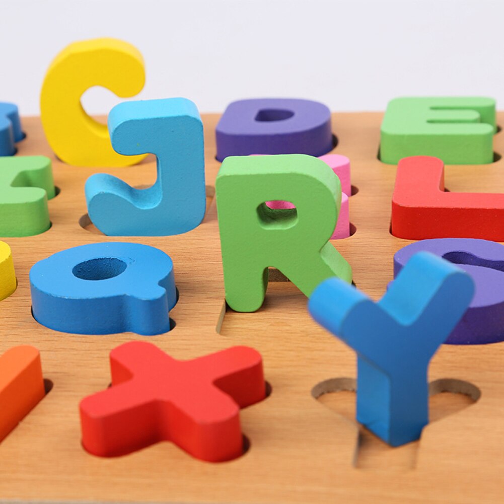 Alphabet ABC Numbers Wooden Puzzles Board Educatio... – Grandado