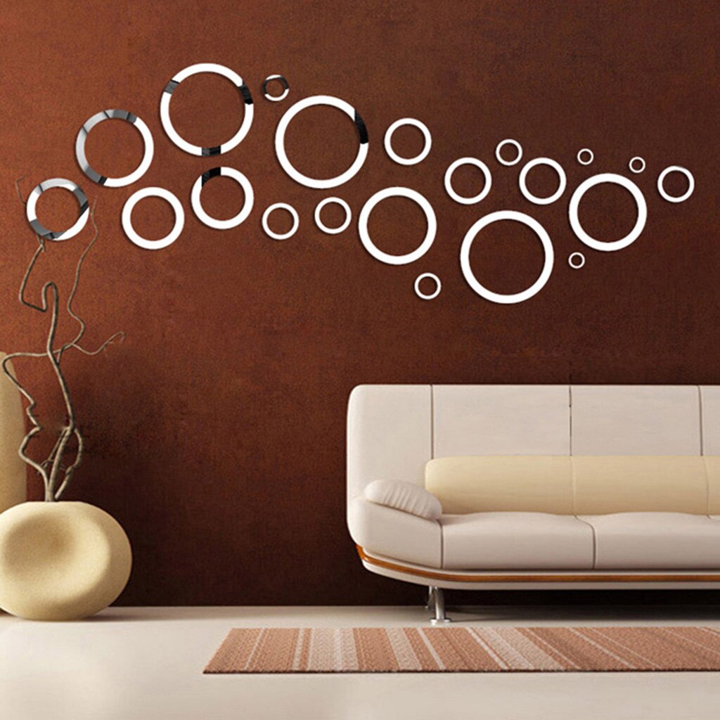 24Pcs 3D Cirkels Spiegel Muursticker Diy Decal Vin... – Vicedeal
