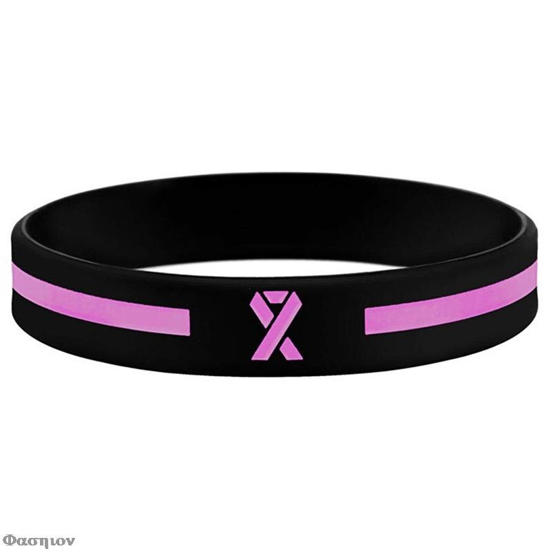 Black Breast Cancer Awareness Pink Ribbon Silicone... – Vicedeal