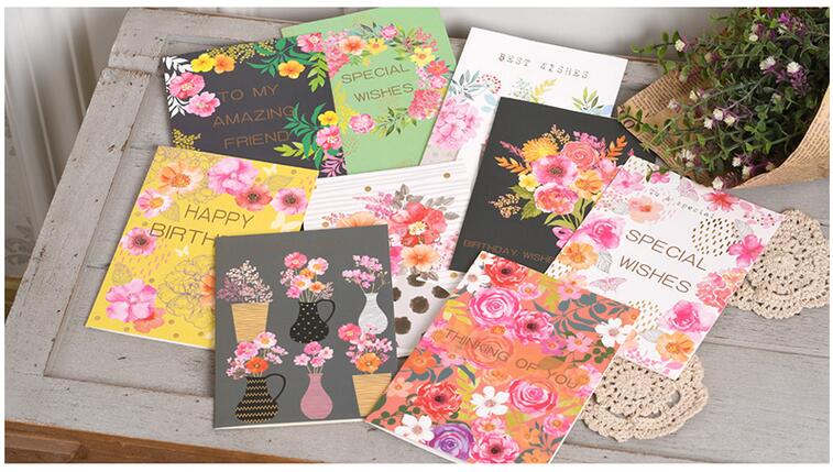 Watercolor Flower Birthday Cards Paper Birthday Gr... – Vicedeal