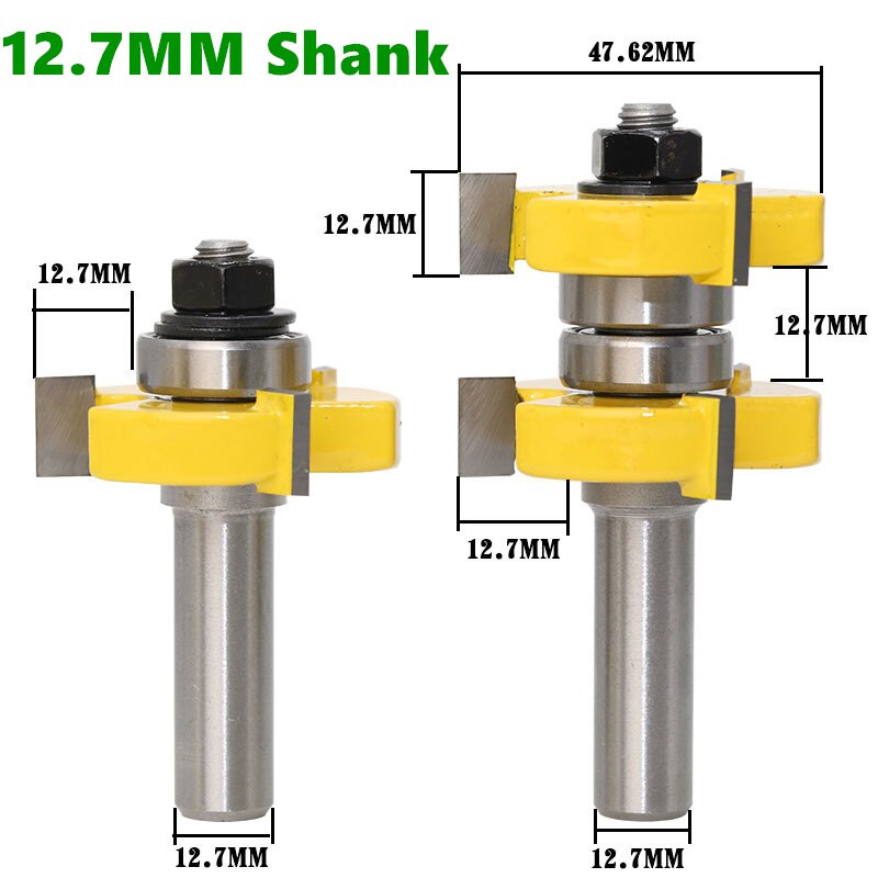 2 Stuks 12Mm 1/2 Inch Schacht Tong & Groef Frezen ... – Grandado