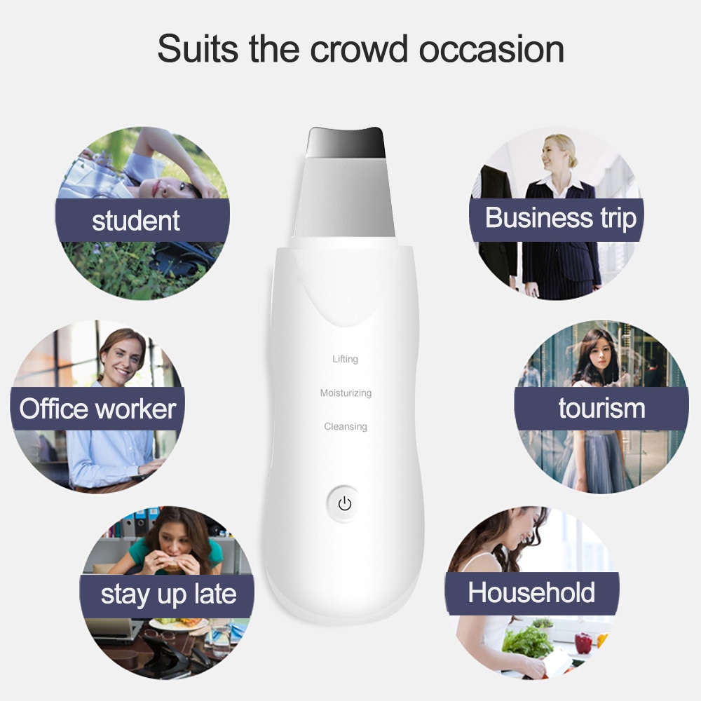 electric Ultrasonic Skin Scrubber Vibration Face S... – Grandado