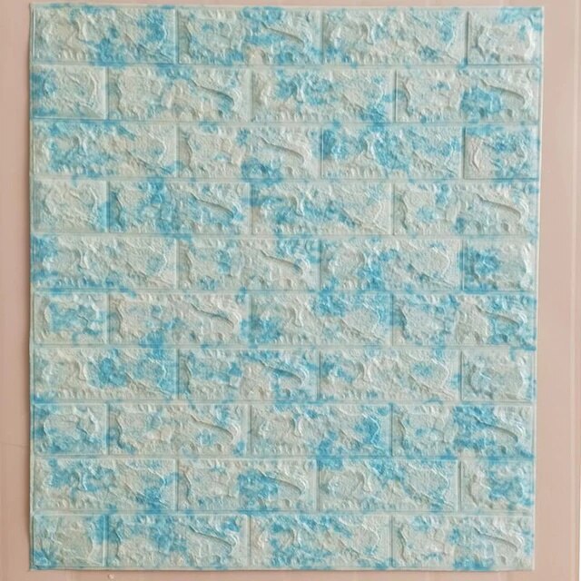 Blue 3D Self-Adhesive Wall Paper Wall Panel 441970... – Vicedeal