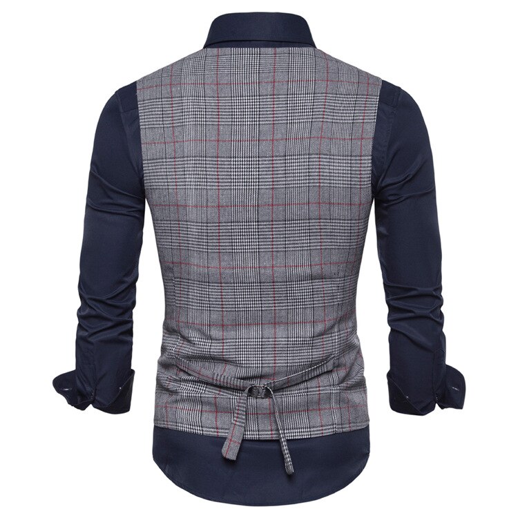 Plaid Man 'S Vesten Casual Steampunk V-hals Si... – Vicedeal