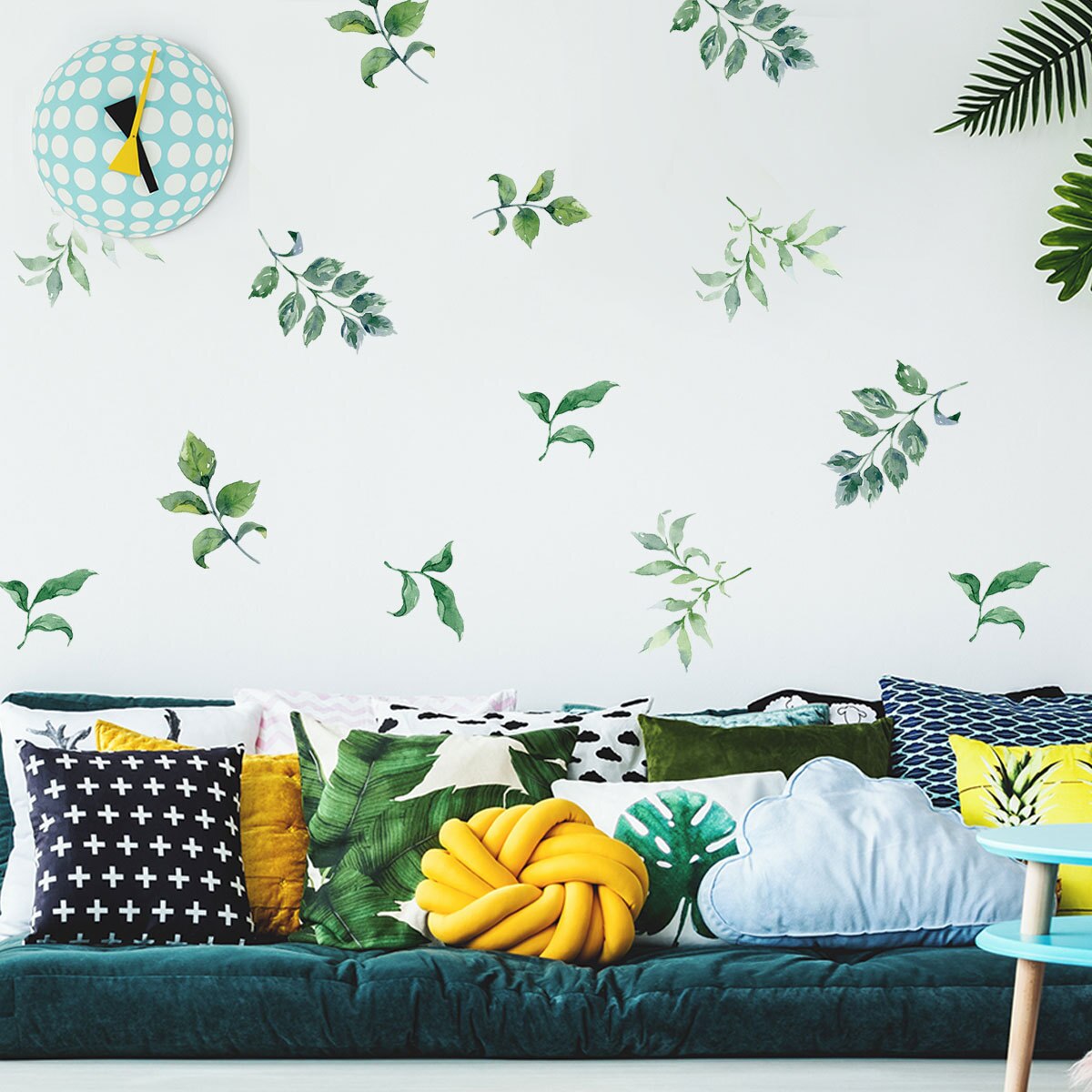 Tofok 3pcs/set Green Leaves Wall Sticker DIY Moder... – Grandado