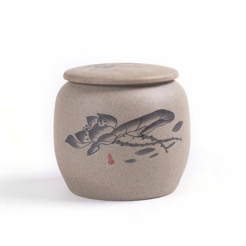 Chinese rough pottery Plum Tea leaf jar airtight j... – Grandado