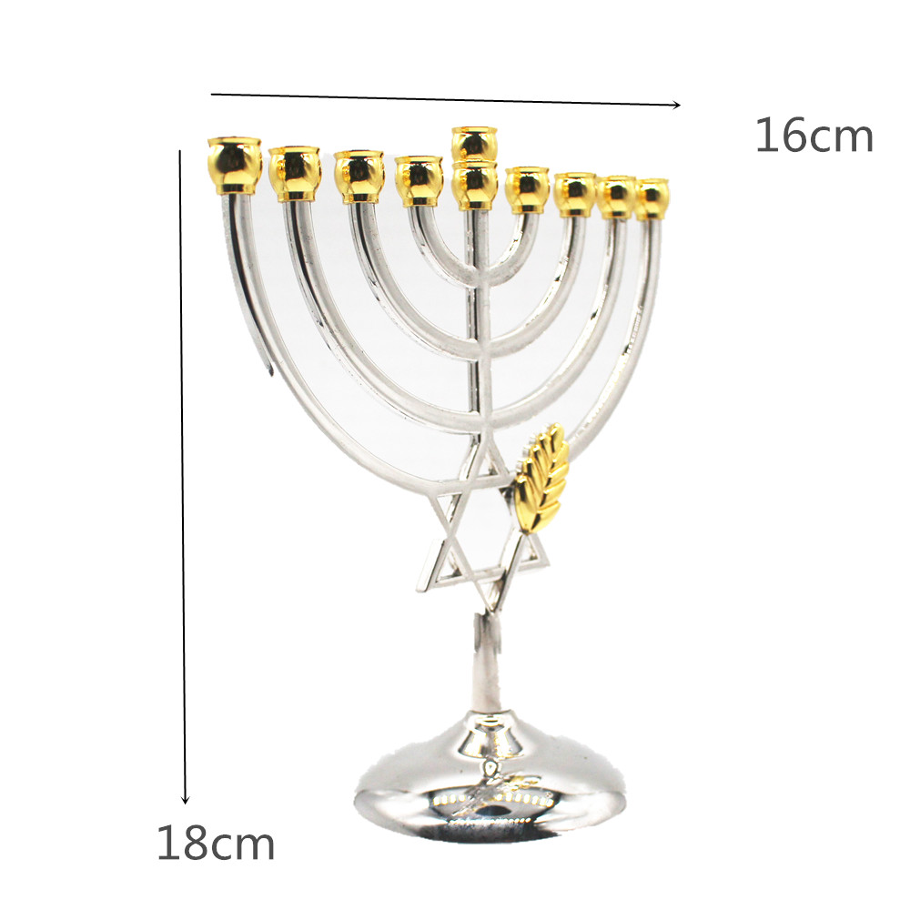 Hanukkah Menorah Grande Jewish 9 Branch Candlestic... – Grandado