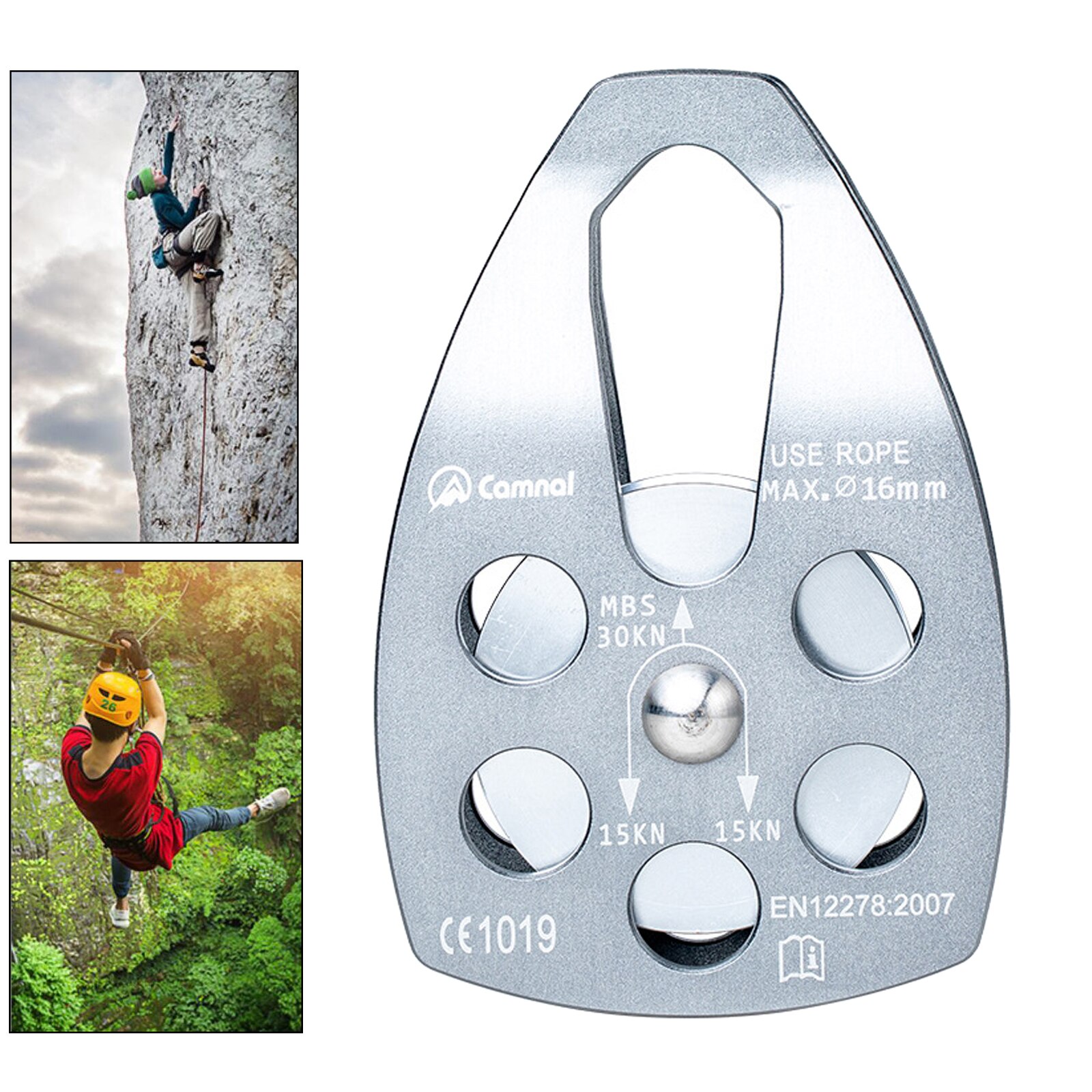 30KN Climbing Pulley Climbers Side Plate Rescuing ... – Grandado