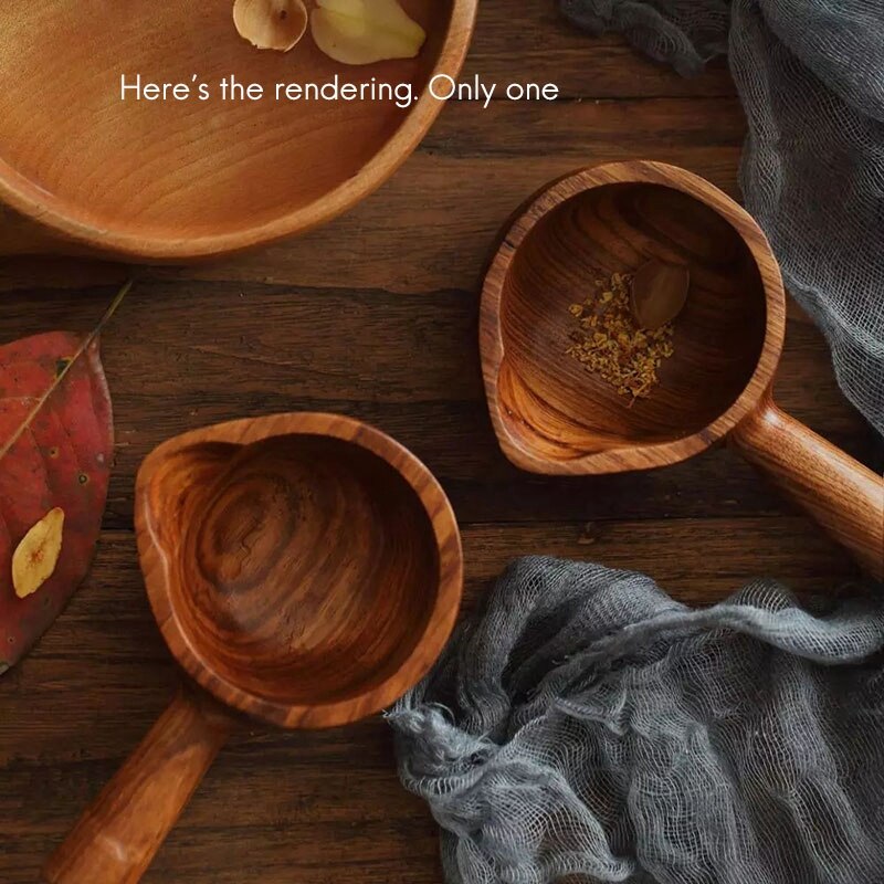 Creatieve Houten Kom Met Handvat, Grote Houten Lep... – Grandado