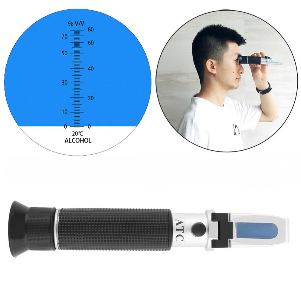 Hand Held 0-80% ATC Adjustable Alcohol Refractomet... – Grandado