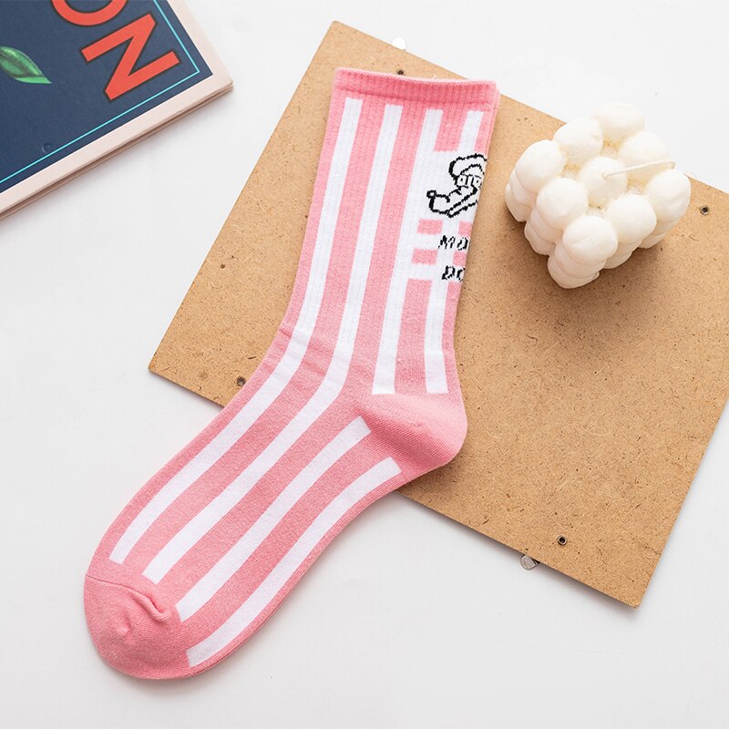 Funny Cartoon Dog Women Socks Cotton Color Strawbe... – Grandado