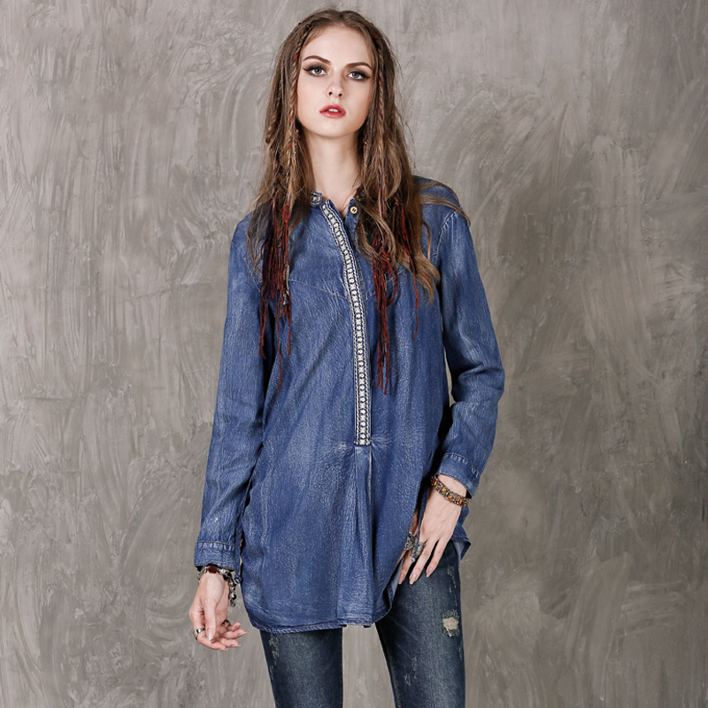 Women Blouses Yuzi.may Boho Denim Blusas Feminina ... – Vicedeal