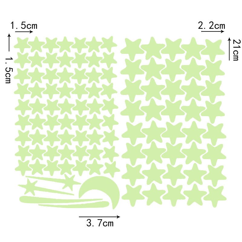 Selvlysende måne stjerner tegneserie diy meteor wa... – Vicedeal
