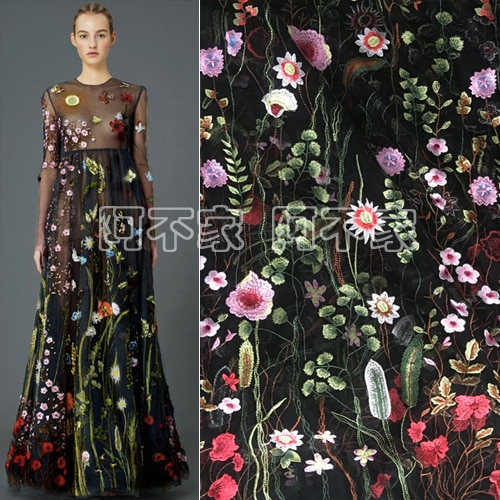 140cm*50cm Diy sewing fabric Flower Net Embroidere... – Grandado