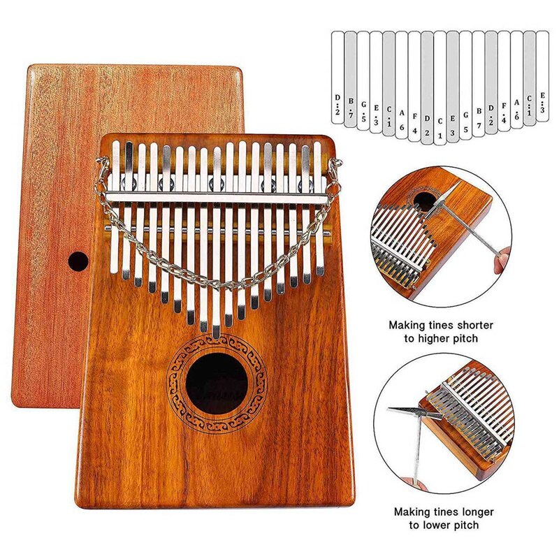 Kalimba 17 Keys Solid KOA Thumb Piano Sanza Africa... – Grandado