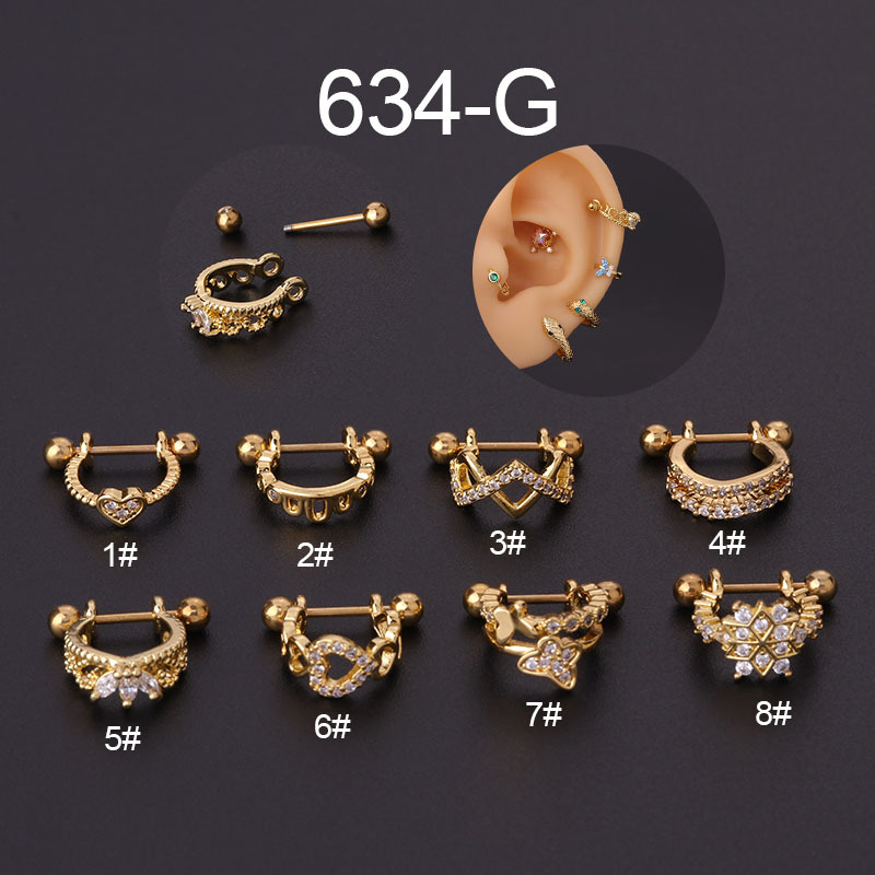 1Pcs 20G Rvs Kraakbeen Oorbellen Voor Vrouwen Pers... – Grandado