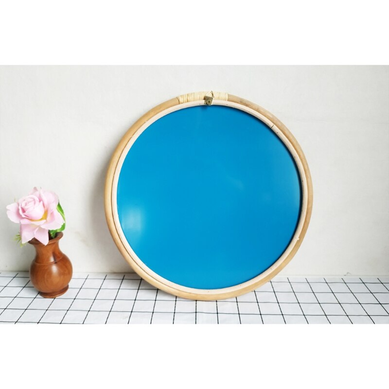 Rattan Circle Wall Mirror 16 Inch Round Dressing M... – Grandado