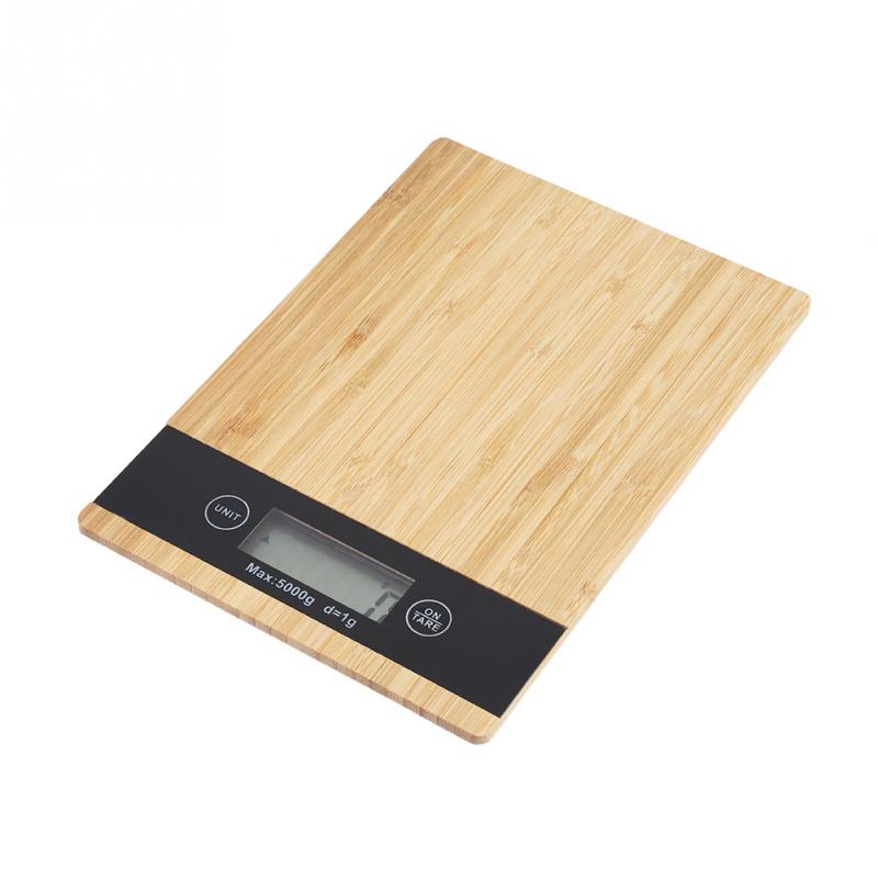 Bamboo Wood Grain Scale LED Display Electric Digit... – Grandado