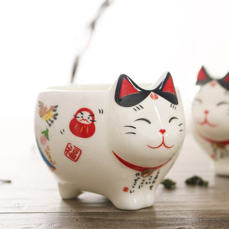 Cute Japanese Lucky Cat Porcelain Tea Set Ceramic ... – Grandado