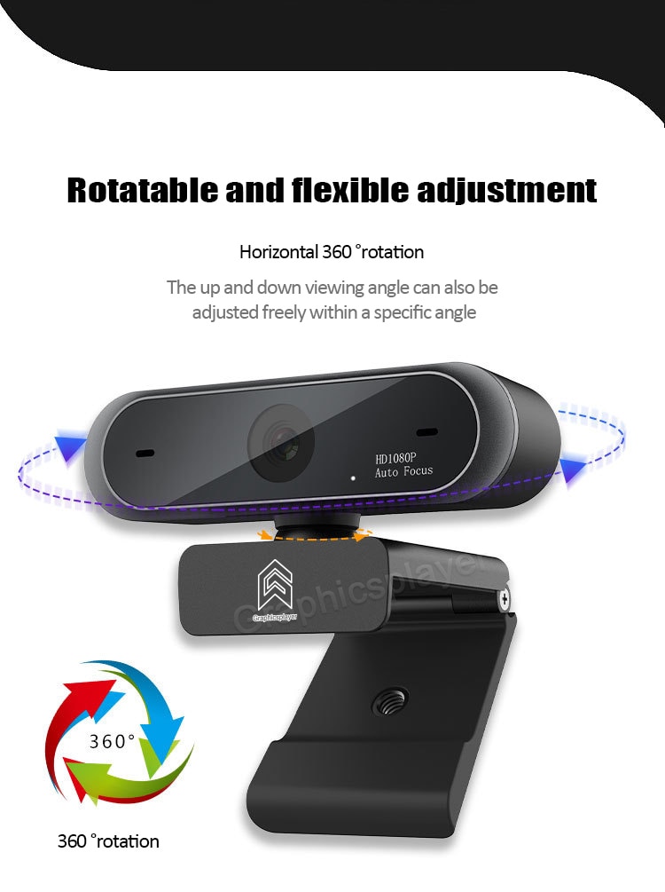 1080P HD webcam auto focus Built-in microphone cam... – Vicedeal