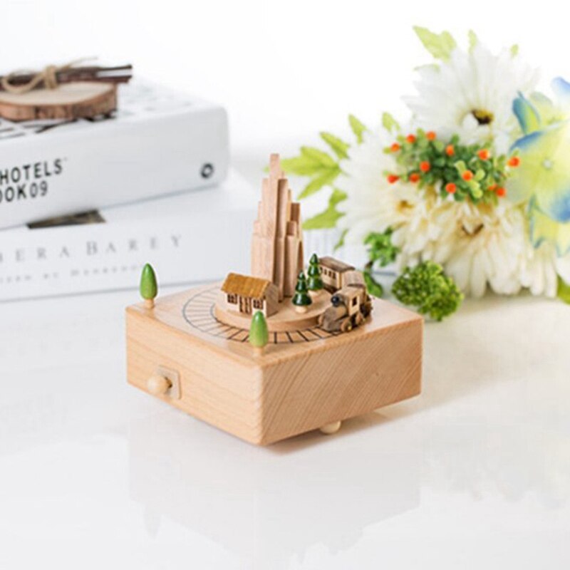 Wooden Musical Box Featuring Mountain Tunnel With ... – Grandado