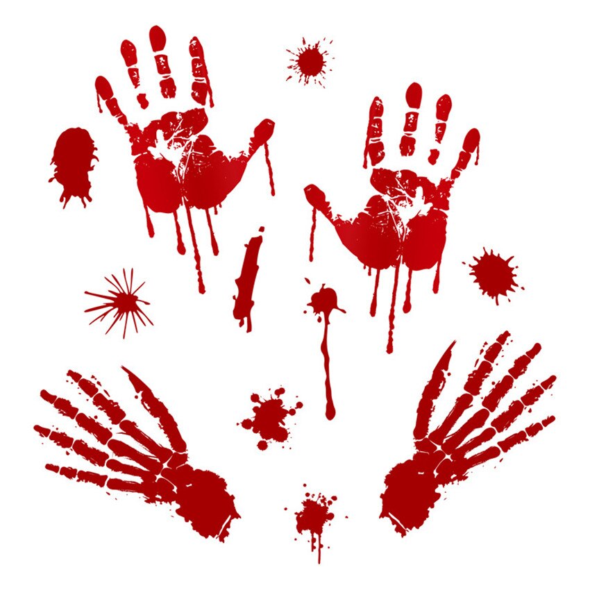 Halloween Wall Sticker Bloody Handprint Footprints... – Vicedeal
