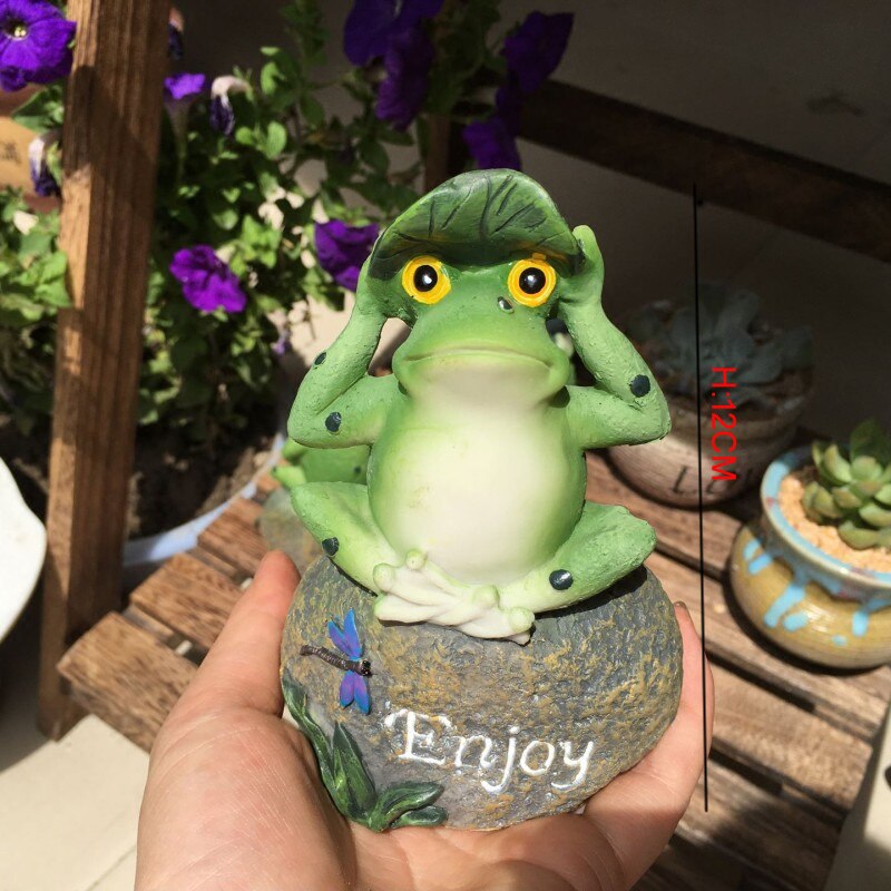 Cute Frog Decorative Stone Garden Statues and Orna... – Grandado