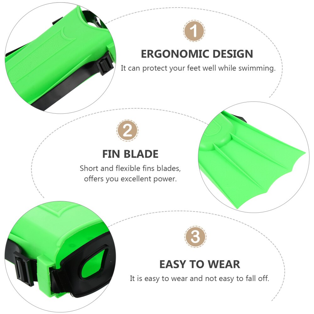 1 Pair Adult Swim Fins Swim Flippers Short Rubber ... – Grandado