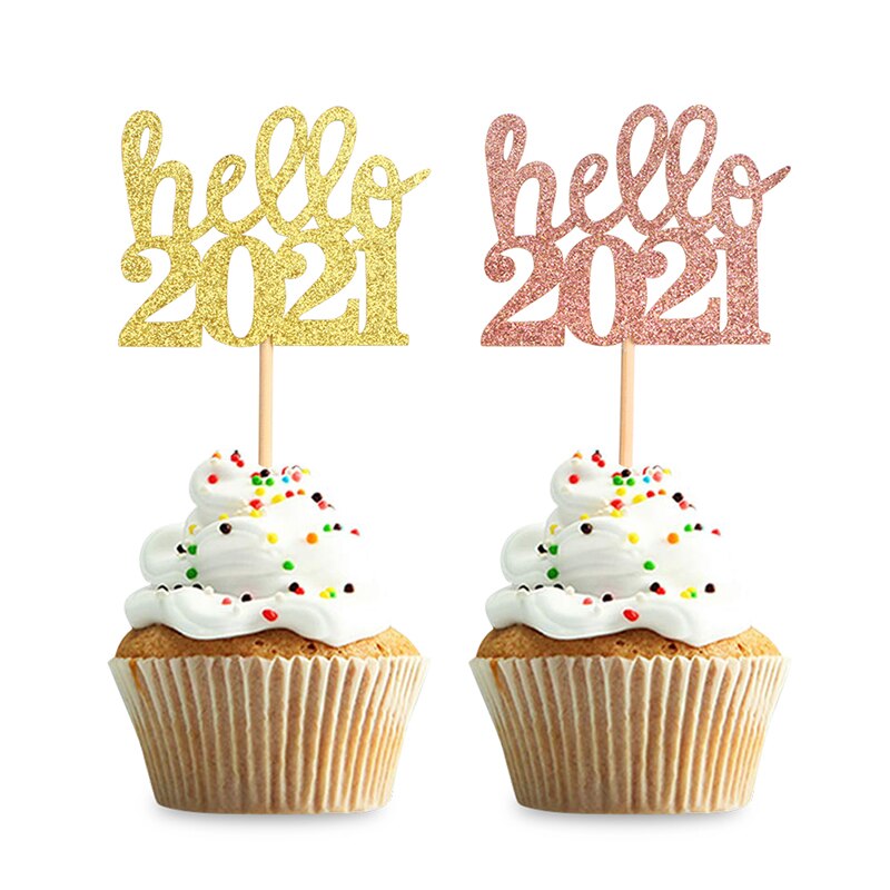 12 Stuks Rose Gold Hello Nummer Cupcake Toppers Ge... – Vicedeal