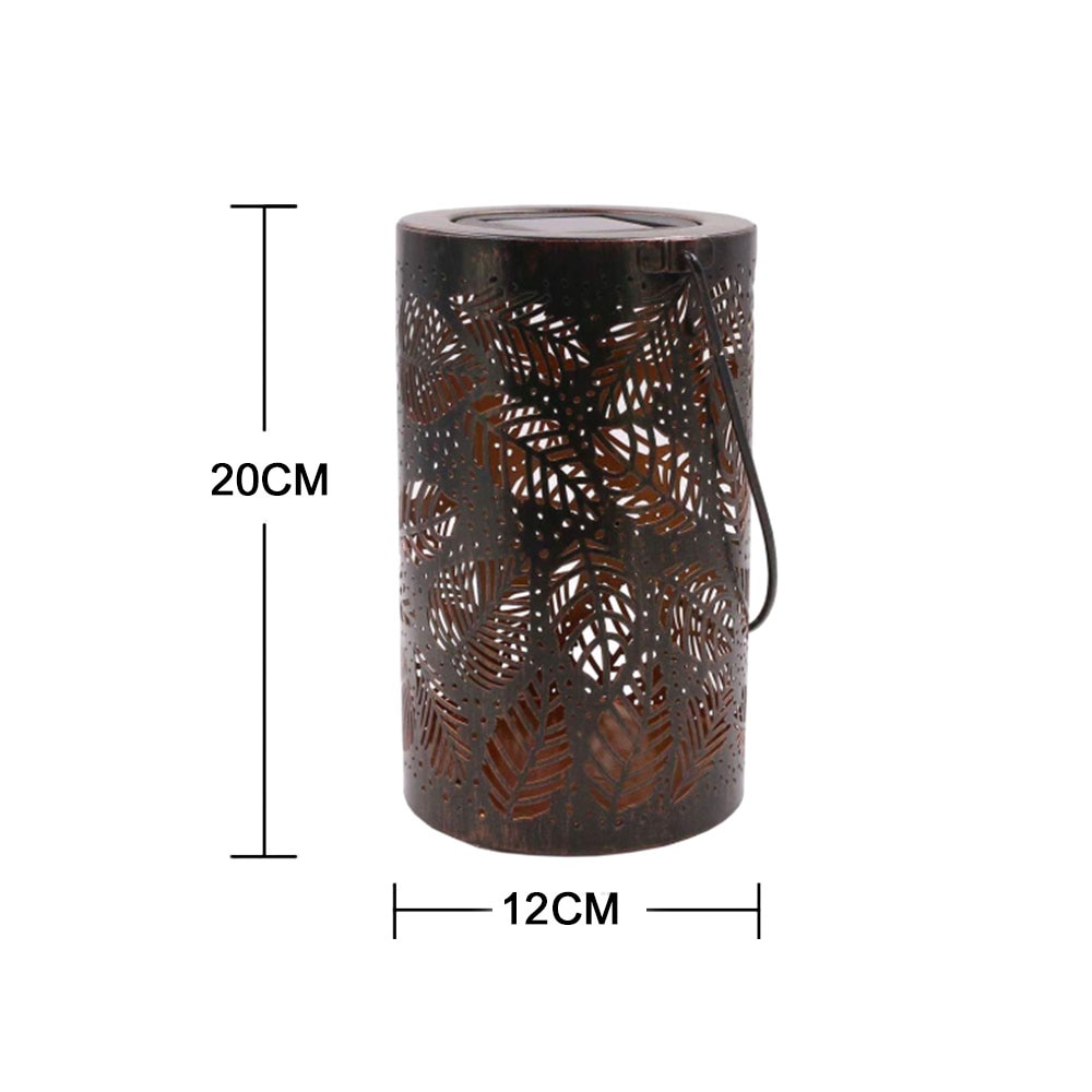 Metal Leaf Pattern Lights Solar Lantern Lights Out... – Grandado