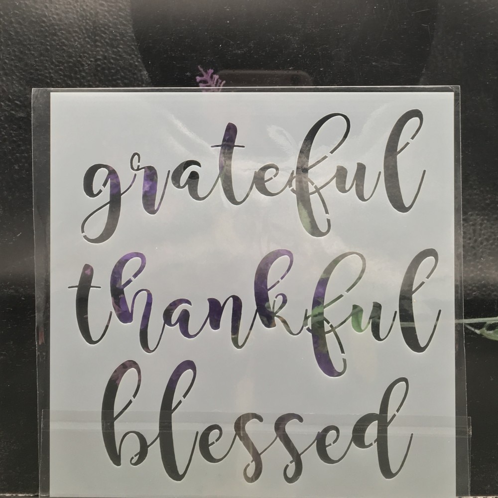 15cm Grateful Words DIY Layering Stencils Wall Pai... – Vicedeal