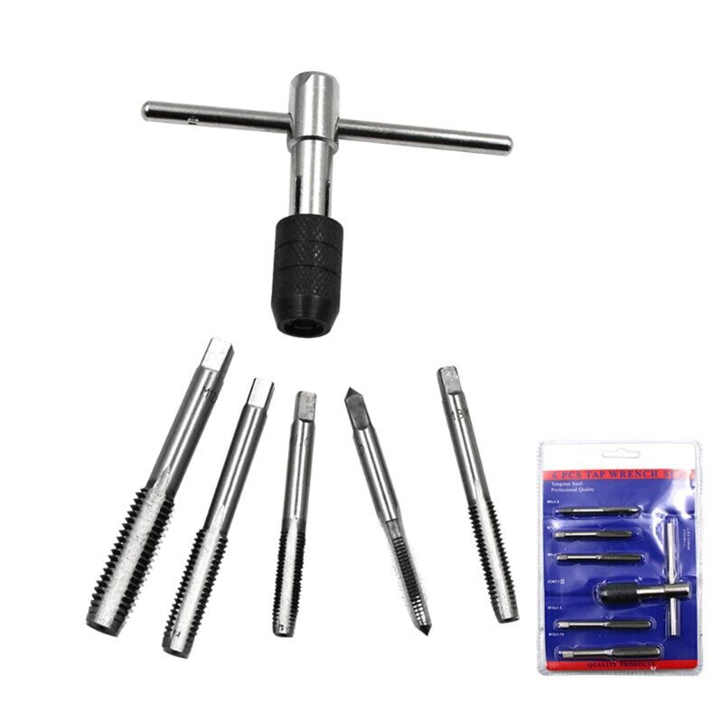 6 Stuks T Handvat Schroefdraad Tap Boor Set W/Vers... – Grandado