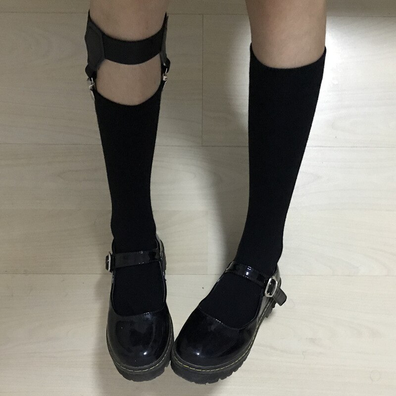 Rock Streetwear Women Punk Garter Sock Black Buckl... – Grandado