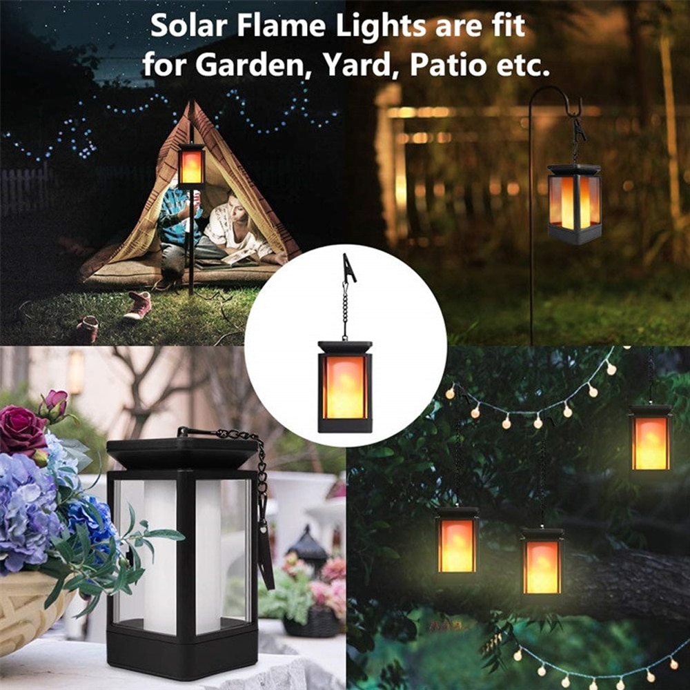 LED Solar Lights Flicking Flame Led Outdoor Solar ... – Grandado