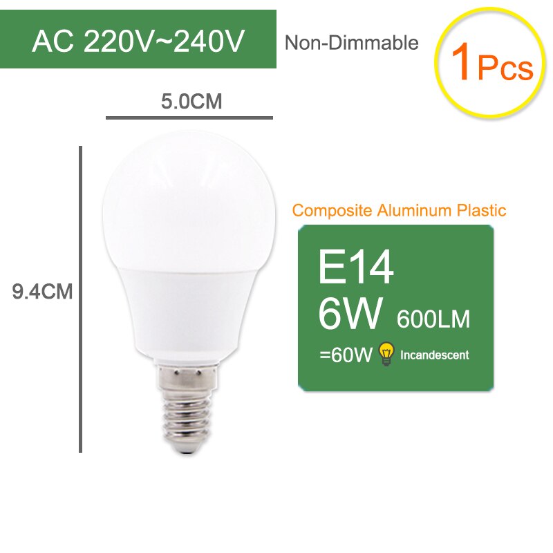 Kaguyahime 1 pc/5 piezas LED E27 E14 lámpara de al... – Grandado