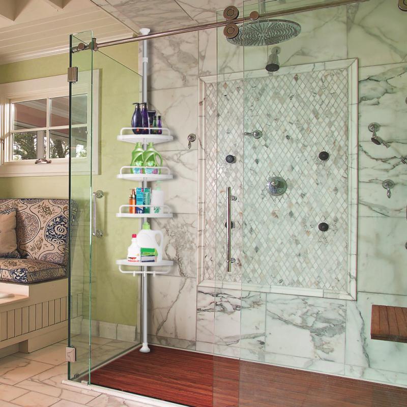 Stainless Steel Bathroom Triangle Rack White 4 She... – Vicedeal